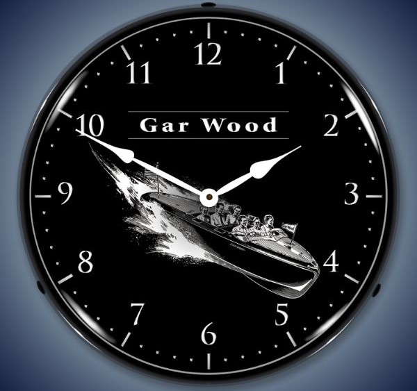 Gar Wood Boat Lighted Clock – ManCave Goodies