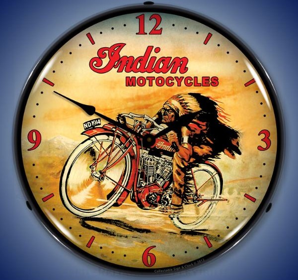 Indian Motorcycle 1914 Lighted Clock – ManCave Goodies