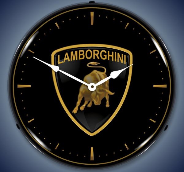 Lamborghini Logo Lighted Clock – ManCave Goodies