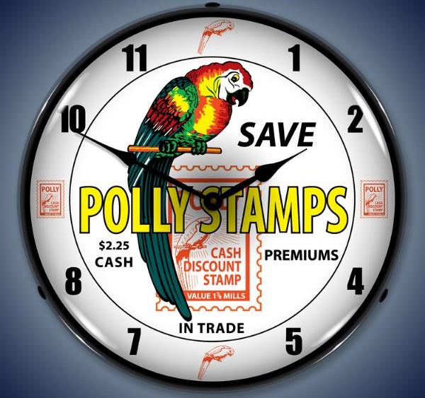 Vintage Polly Stamps Lighted Clock – ManCave Goodies
