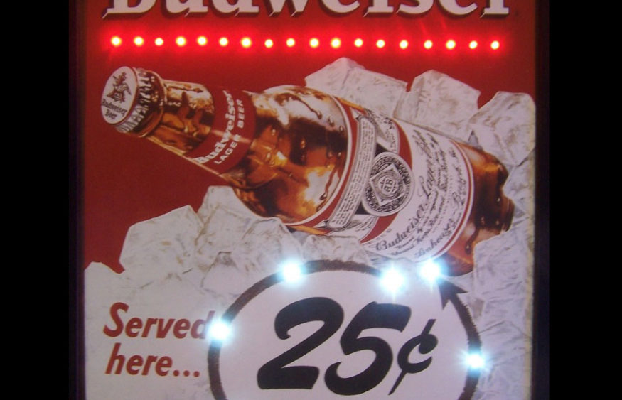 Budweiser Served Here LED Poster – ManCave Goodies